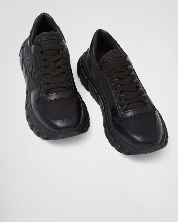 Prada Re-nylon And Brushed Leather Sneakers