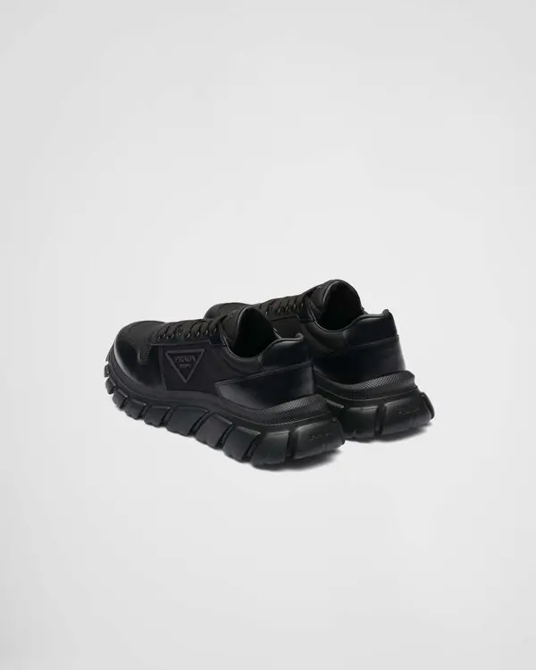 Prada Re-nylon And Brushed Leather Sneakers