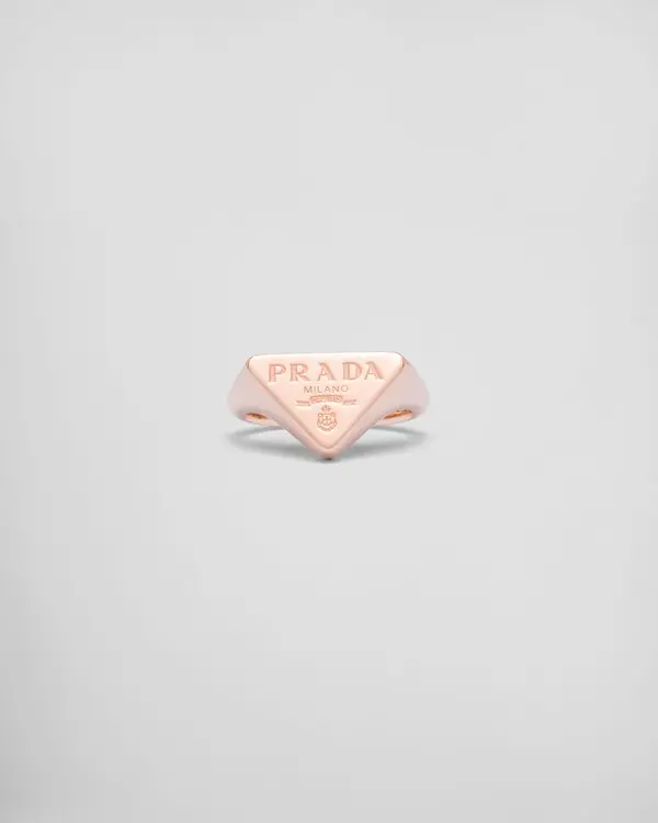 Prada Eternal Gold Signet Ring - Rose Gold