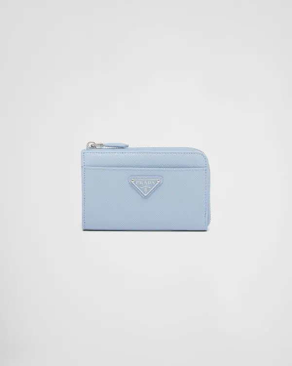 Prada Saffiano Leather Keychain - Pale Blue