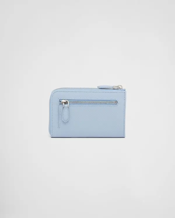 Prada Saffiano Leather Keychain - Pale Blue