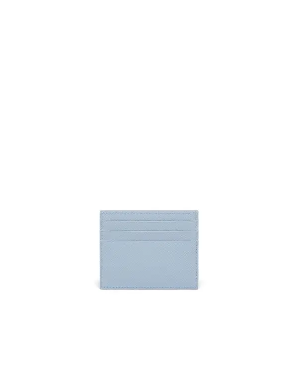 Prada Saffiano Leather Card Holder - Light Blue