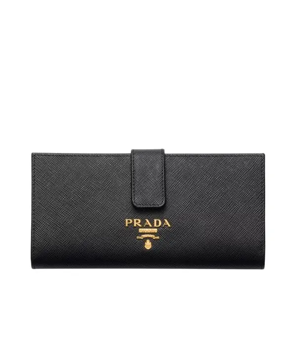 Prada Large Saffiano Leather Wallet - Black
