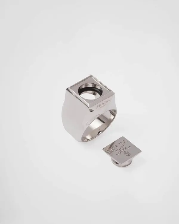Prada Symbole Ring - Silver | Editorialist