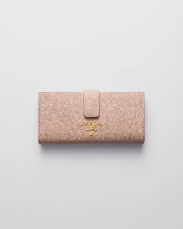 Prada Large Saffiano Leather Wallet - Powder Pink