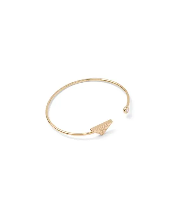 Prada Eternal Gold Bangle Bracelet With Diamond - Gold/silver