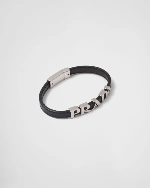 Prada Saffiano Leather Bracelet - Black
