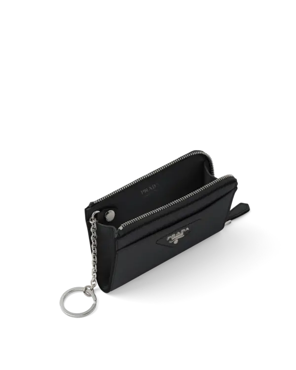 小物 PRADA all leather key case Prada Leather Key Case - Black | Editorialist