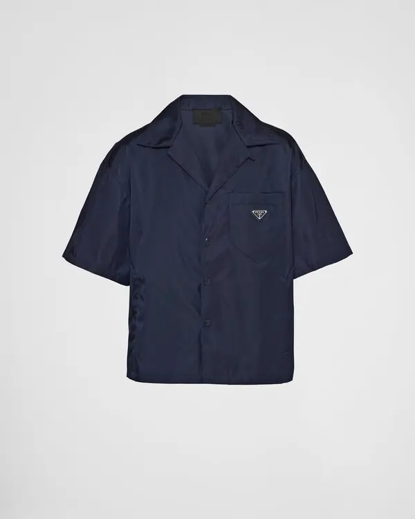 Prada Re-Nylon Short-Sleeved Shirt - Blue | Editorialist