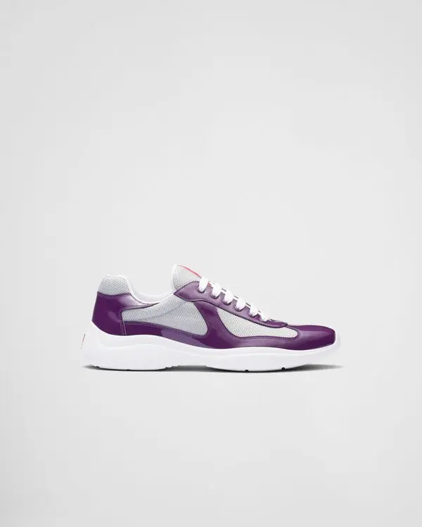 Prada Patent Leather And Technical Fabric America's Cup Sneakers