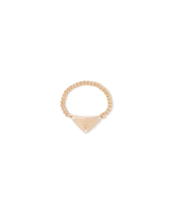 Prada Eternal Gold Chain Ring With Diamonds - Gold/silver