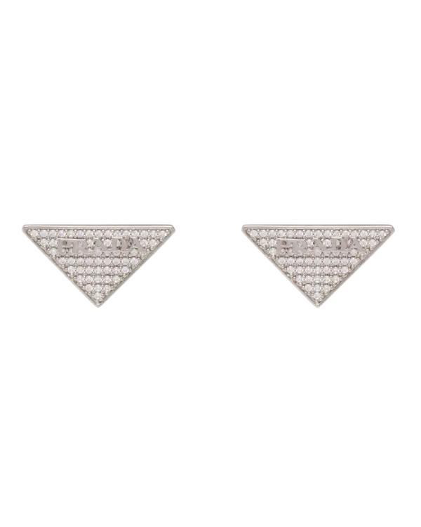Prada Logo Earrings - Crystal