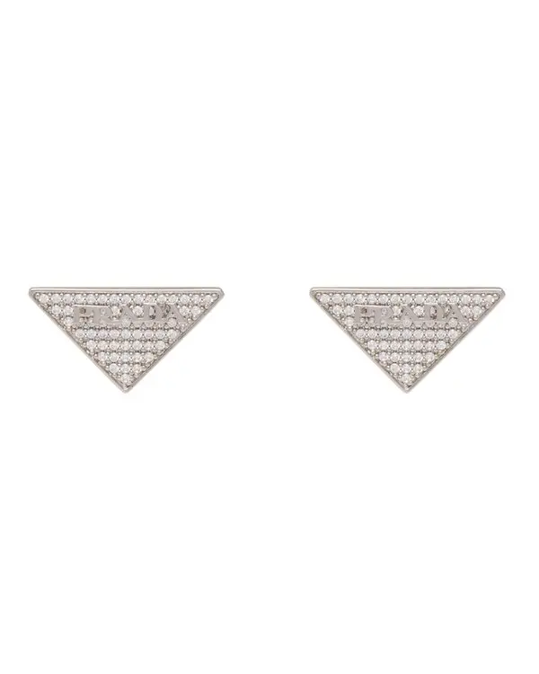 Prada Logo Earrings - Gold/silver