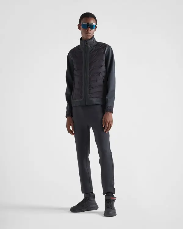 Prada Padded Recycled Double Jersey Jacket - Black/Black 