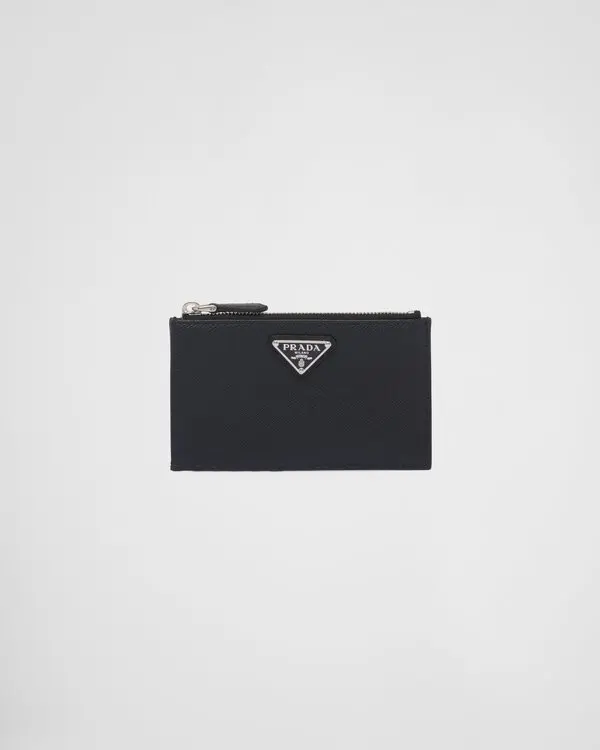 Prada Saffiano Leather Card Holder - Black