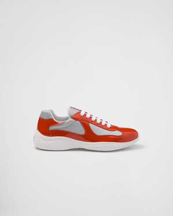 Prada Patent Leather And Technical Fabric America's Cup Sneakers