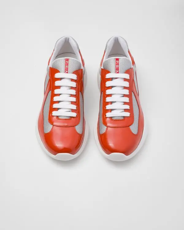 Prada Patent Leather And Technical Fabric America's Cup Sneakers