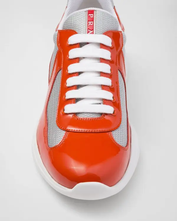 Prada Patent Leather And Technical Fabric America's Cup Sneakers