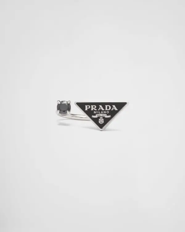 Prada Symbole Ring - Black/black Diamond