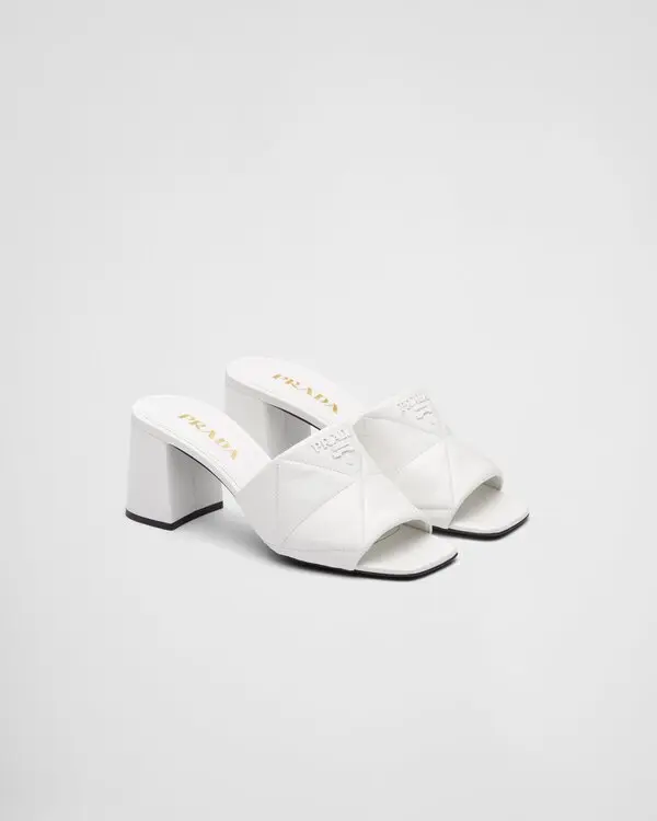 Prada Quilted Nappa Leather Heeled Sandals