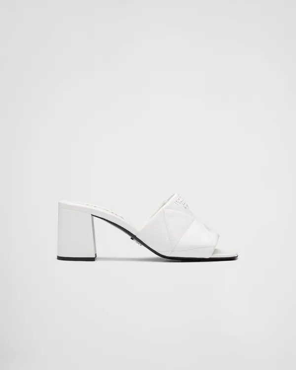 Prada Quilted Nappa Leather Heeled Sandals