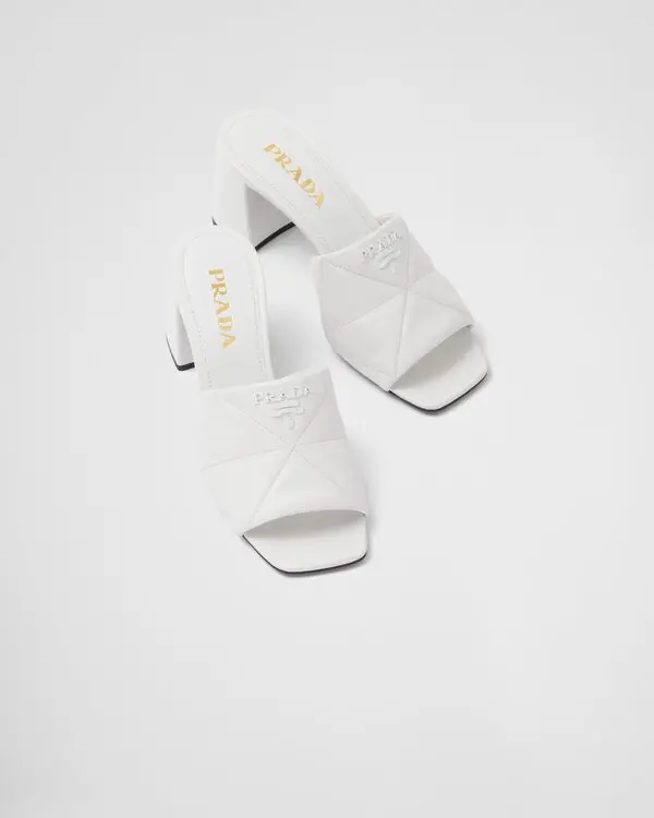 Prada Quilted Nappa Leather Heeled Sandals