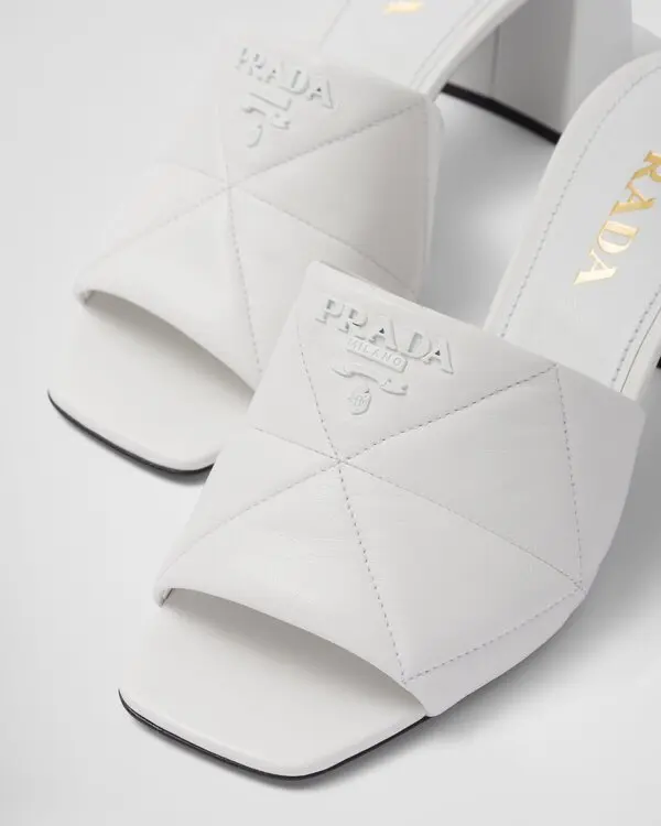 Prada Quilted Nappa Leather Heeled Sandals