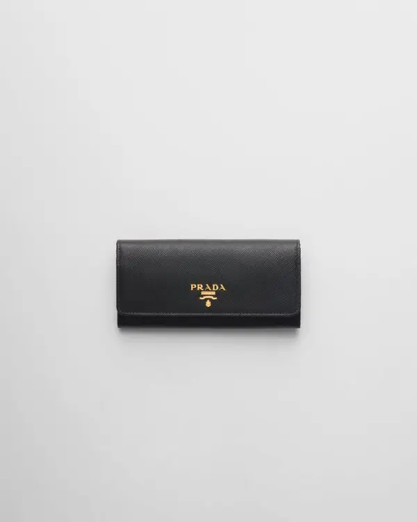 Prada Large Saffiano Leather Wallet - Black