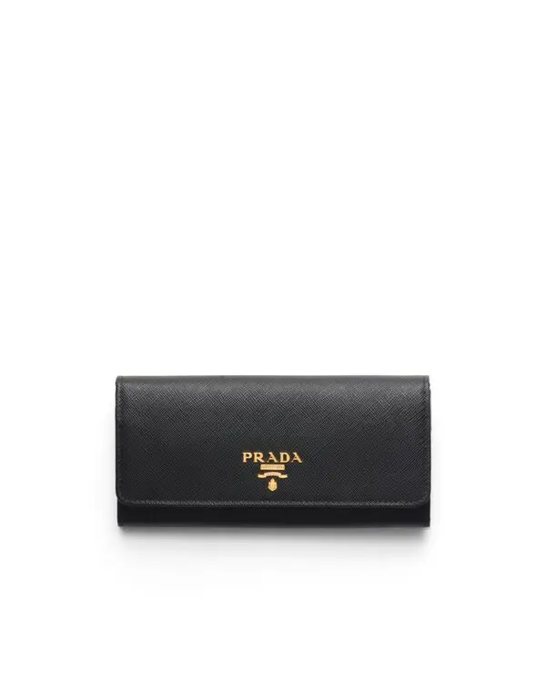Prada Large Saffiano Leather Wallet - Black