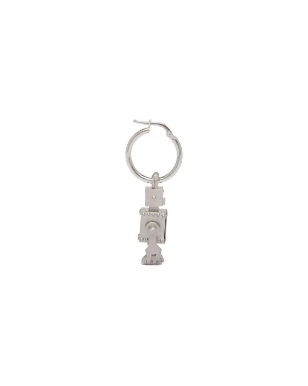 Prada Single Earring With Robot Jewels Pendant - Gold/silver