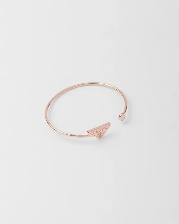 Prada Eternal Gold Bangle Bracelet - Rose Gold/white