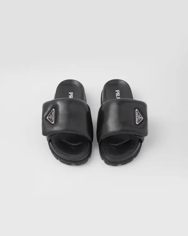 Prada Soft Padded Nappa Leather Slides