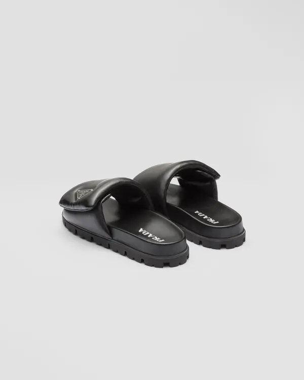Prada Soft Padded Nappa Leather Slides