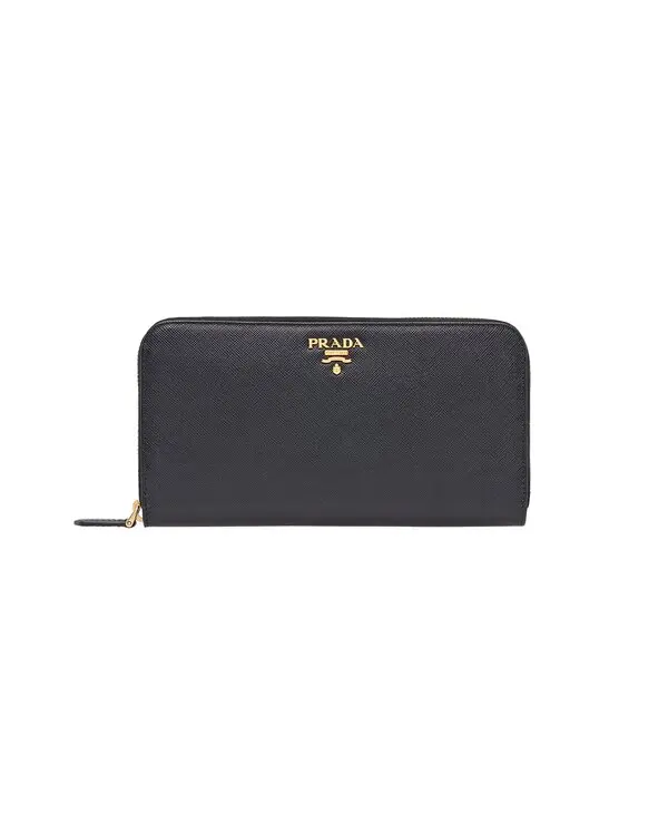 Prada Large Saffiano Leather Wallet - Black