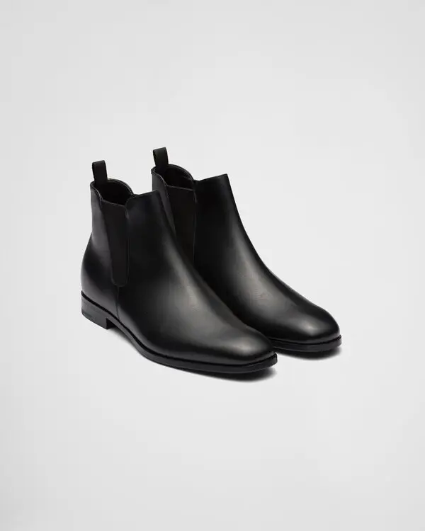 Prada Mens Saffiano Leather Chelsea Boots Prada Saffiano Leather Chelsea Boots | Neiman Marcus main image 4