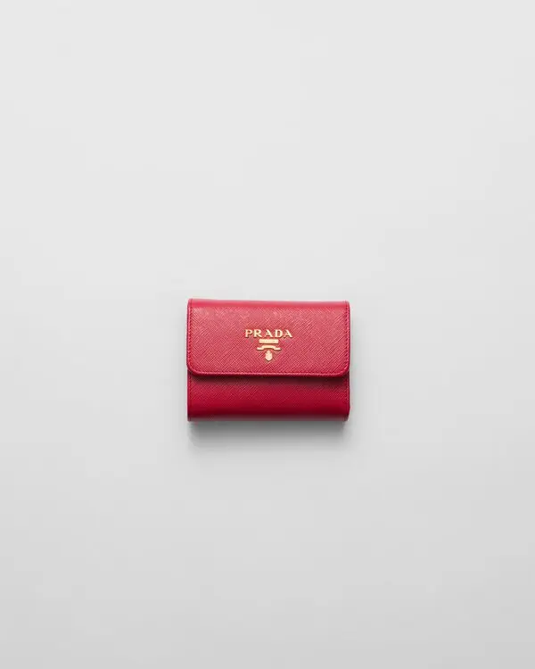 Prada Small Saffiano Leather Wallet - Fiery Red