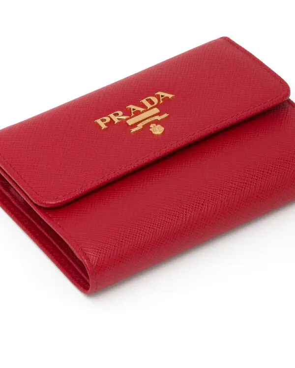 Prada Small Saffiano Leather Wallet - Red