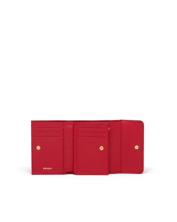 Prada Small Saffiano Leather Wallet - Red