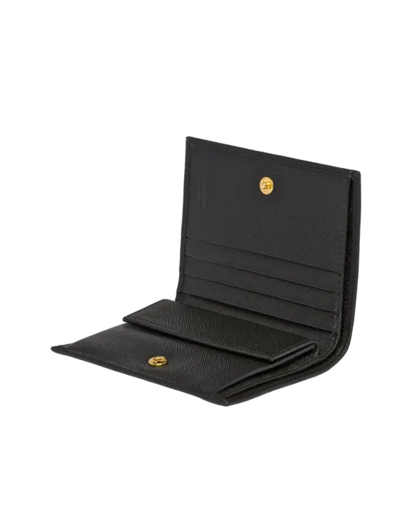 Prada Small Saffiano Leather Wallet - Black | Editorialist