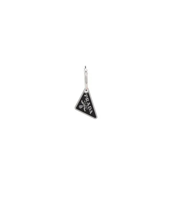 Prada Symbole Pendant Earring - Black