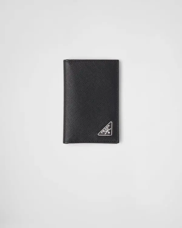 Prada Saffiano Leather Card Holder - Black