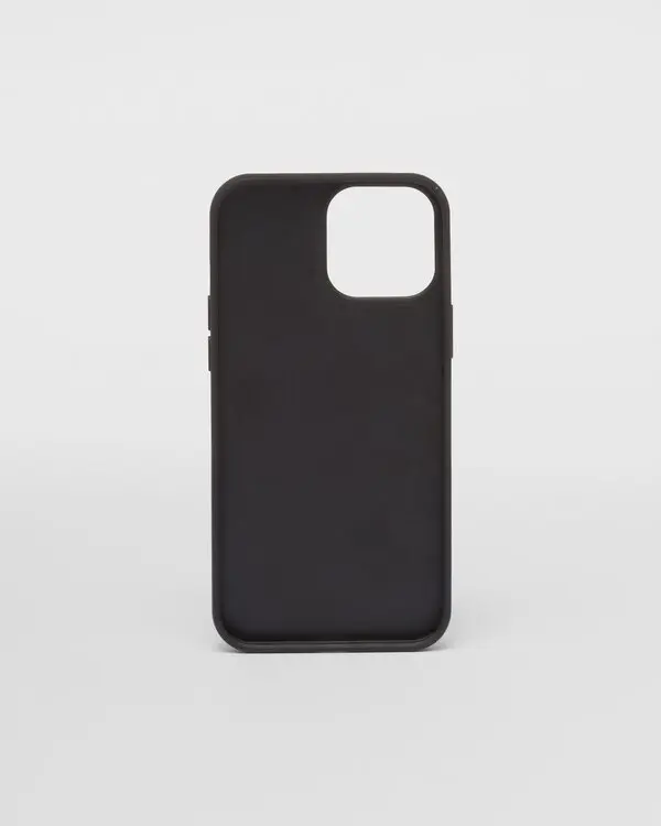 Prada Saffiano Leather Cover For Iphone 14 Pro Max - Black