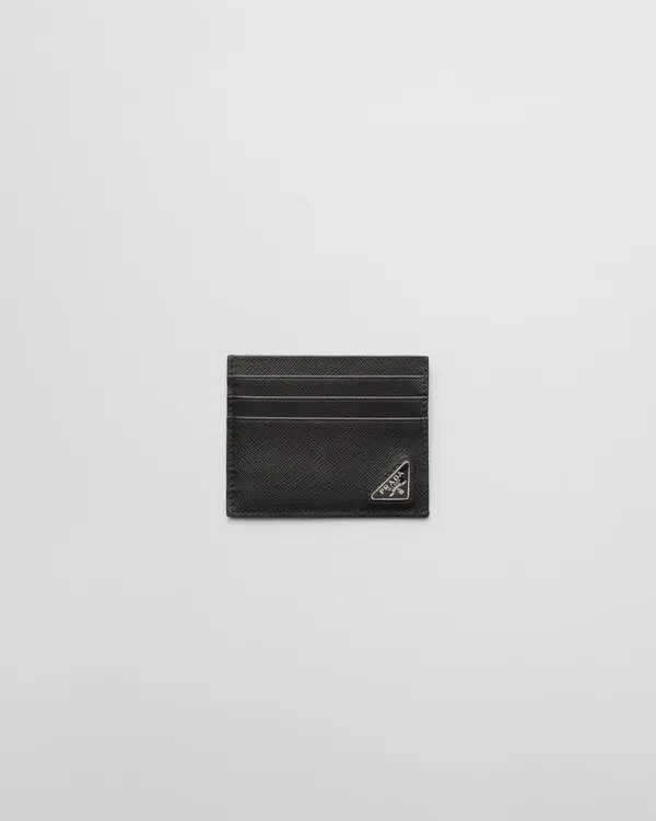 Prada Saffiano Leather Card Holder - Black