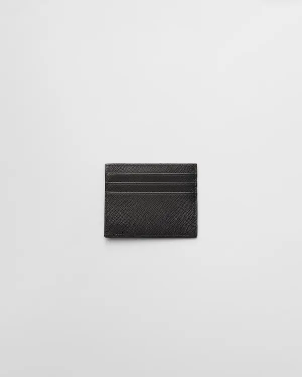 Prada Saffiano Leather Card Holder Black Editorialist