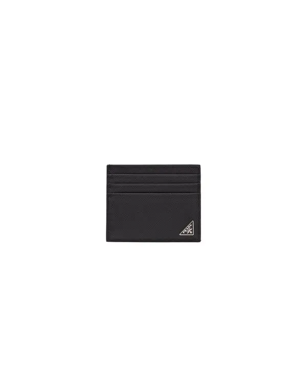 Prada Saffiano Leather Card Holder - Black