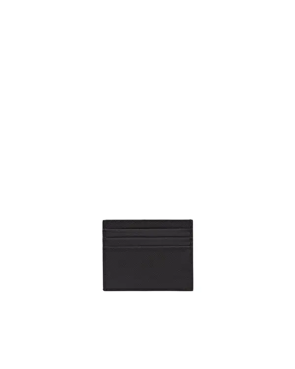Prada Saffiano Leather Card Holder - Black