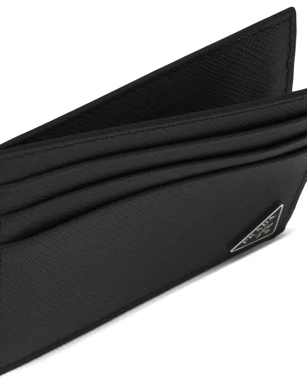 Prada Saffiano Leather Card Holder - Black