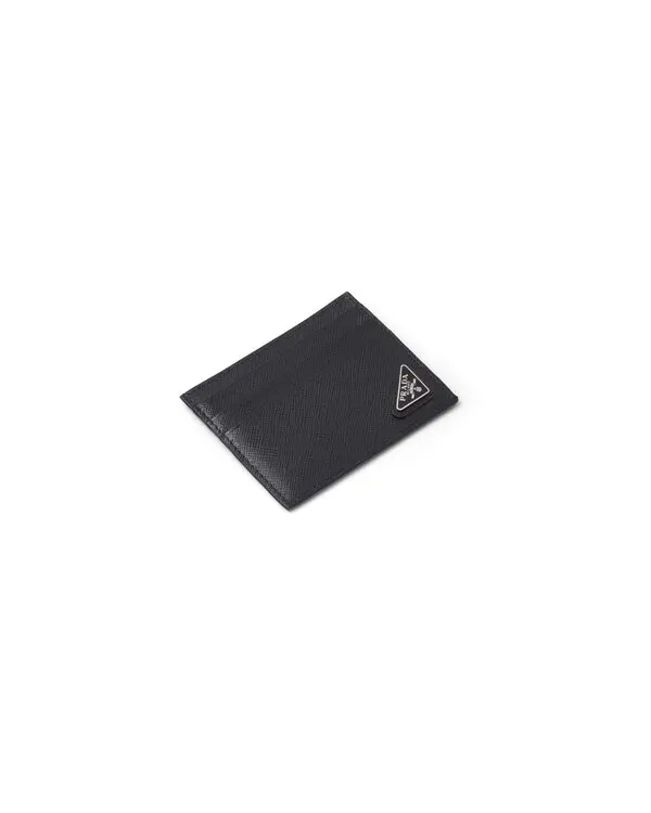 Prada Saffiano Leather Card Holder - Black