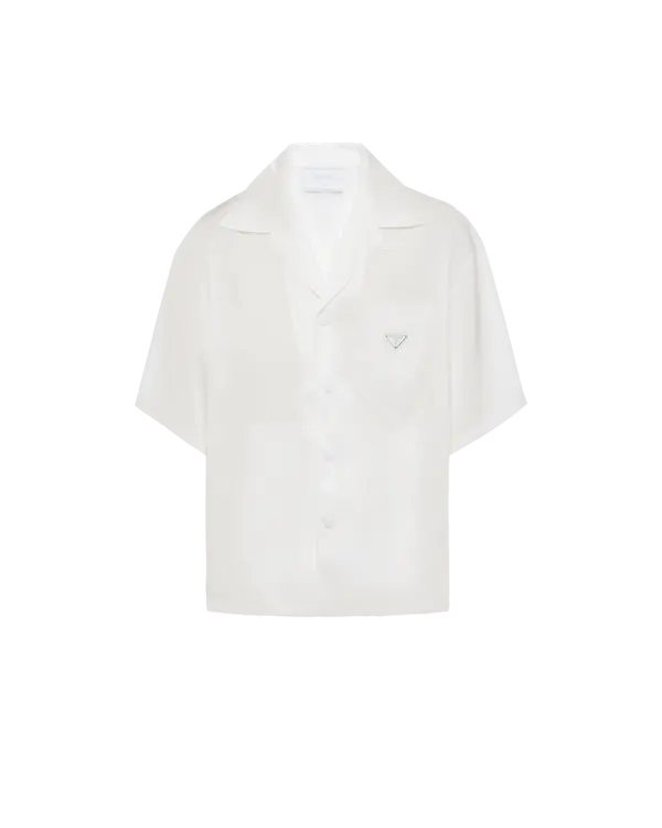Prada Re-Nylon Short-Sleeved Shirt - White | Editorialist