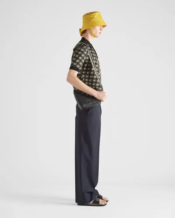 Prada Wool And Mohair Wide Leg Pants - Navy | Editorialist